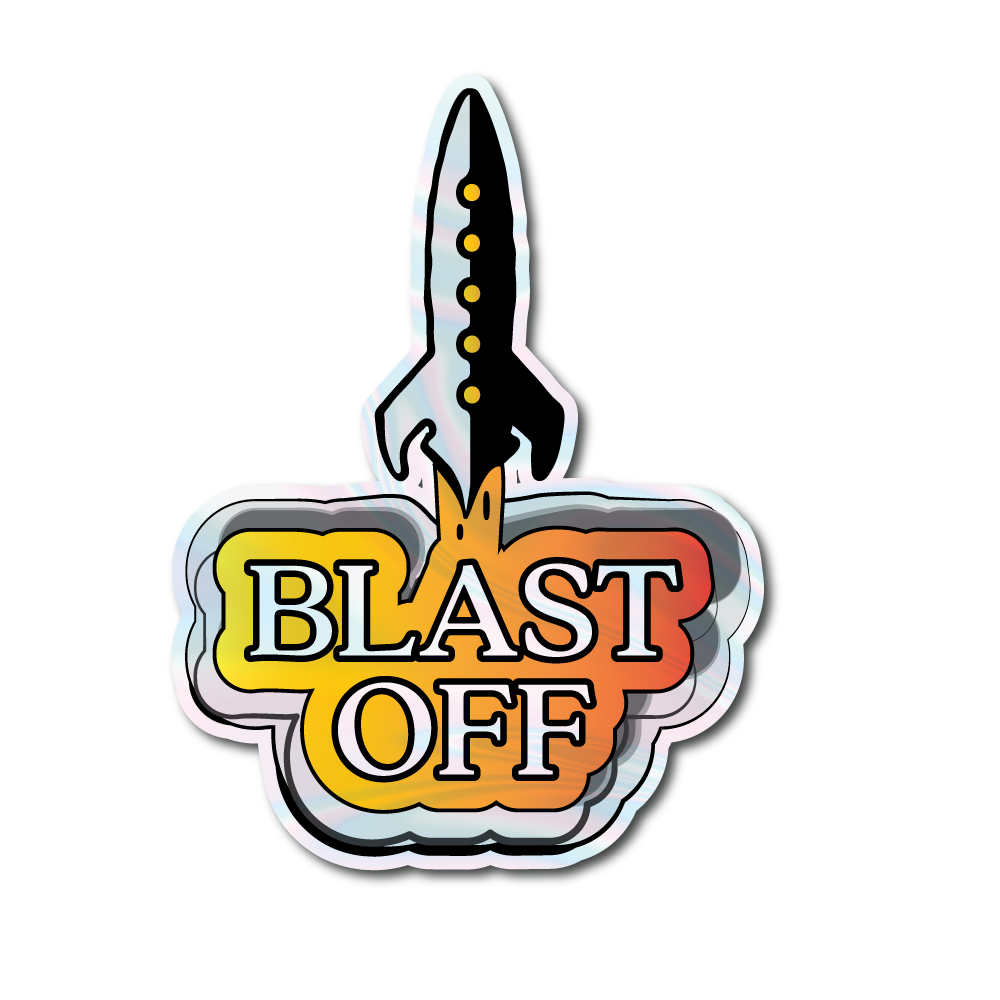 Blast Off Holographic Sticker | Copper Moon Coffee